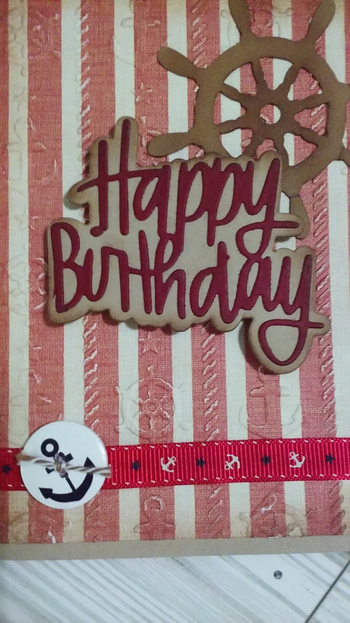 Nautical Birthday Card, Handmade, Hand Stamped, Masculine Card, Card ...