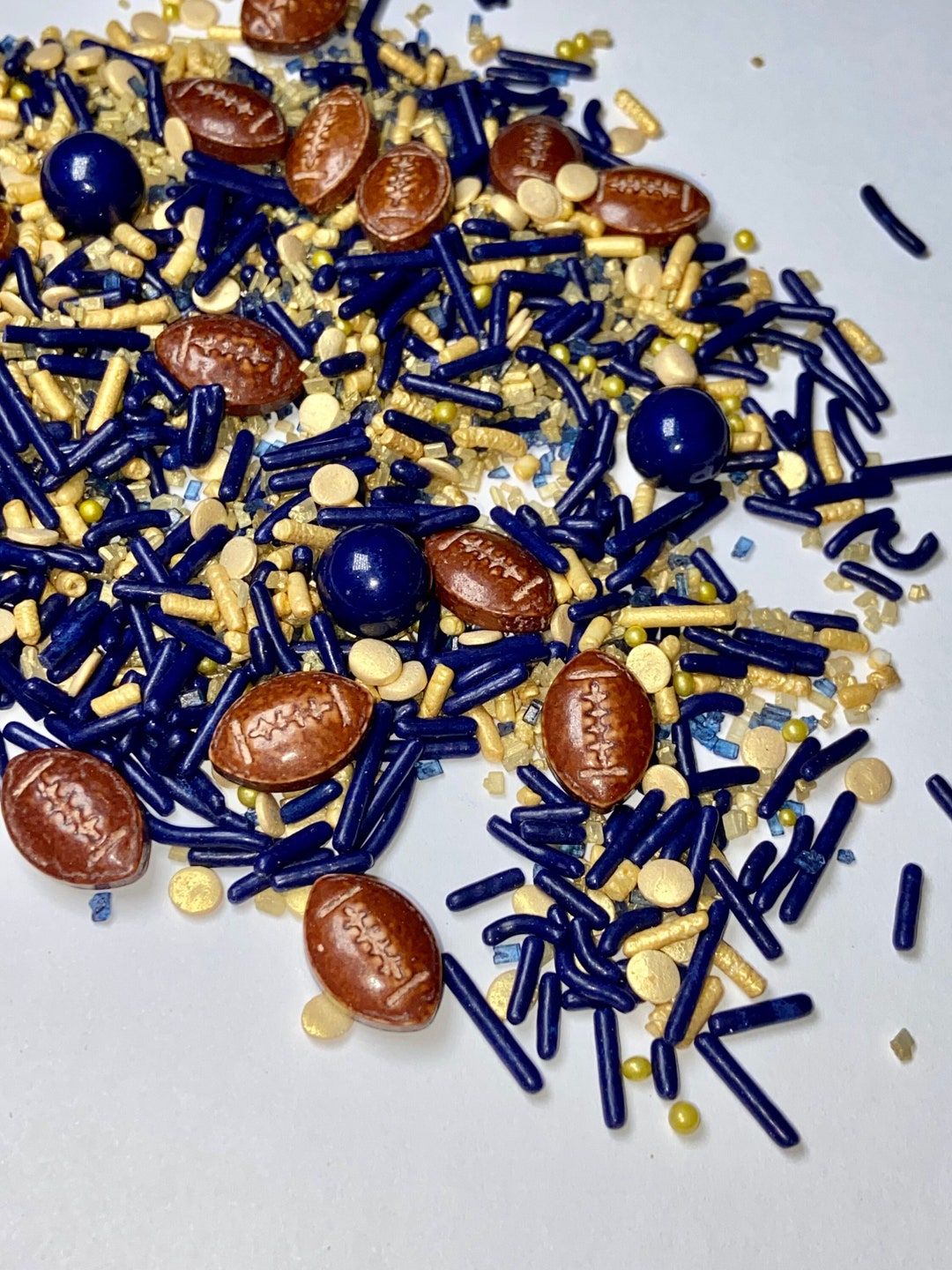 Navy & Gold Football Sprinkle Mix Edible College Football Sprinkles ...