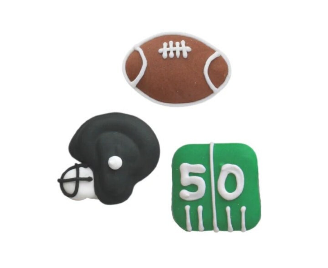 Royal Icing Football Themed Royal Icing Transfers -- Edible Footballs ...