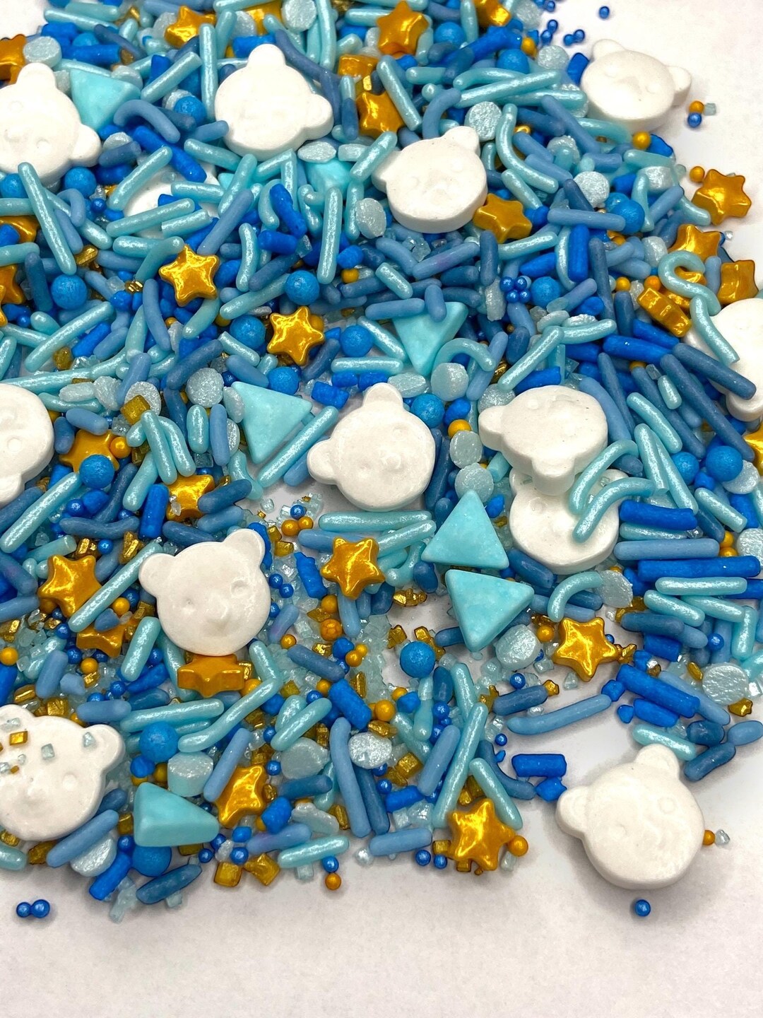 Polar Bears Sprinkle Mix Edible Winter Holidays Sprinkle Blue Gold ...