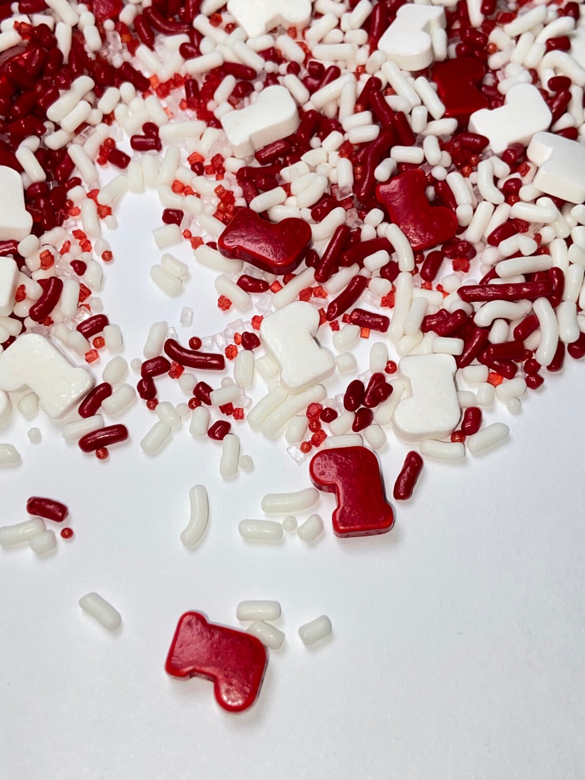 Red & White Stocking Sprinkle Mix Winter Holidays Sprinkle | Etsy