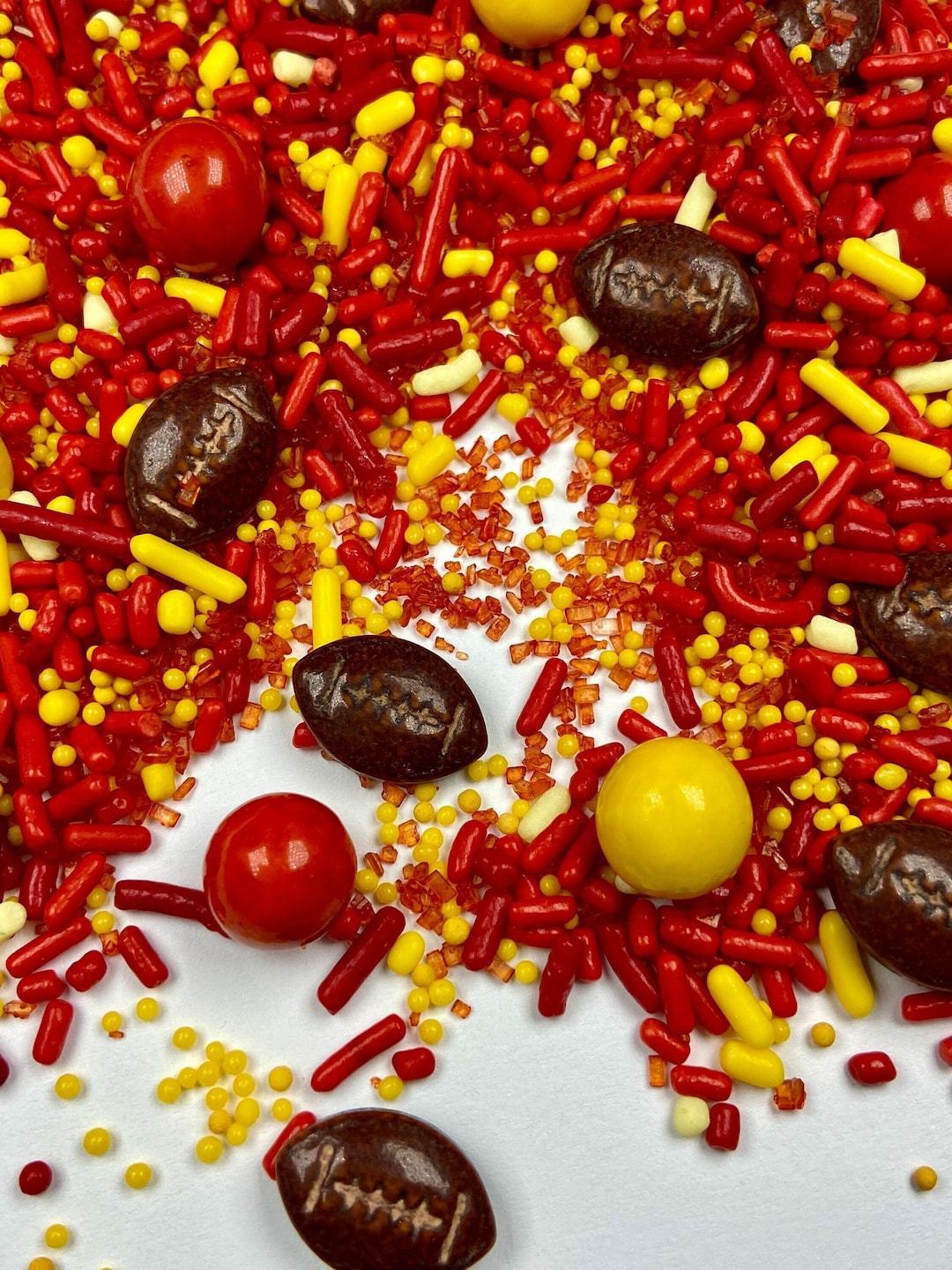 Red & Yellow Football Sprinkle Mix School Colors Team Sprinkles ...