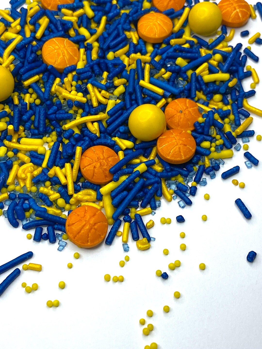 Sprinkle Mix Basketball Dark Blue & Yellow Gold Basketball Sprinkle Mix ...