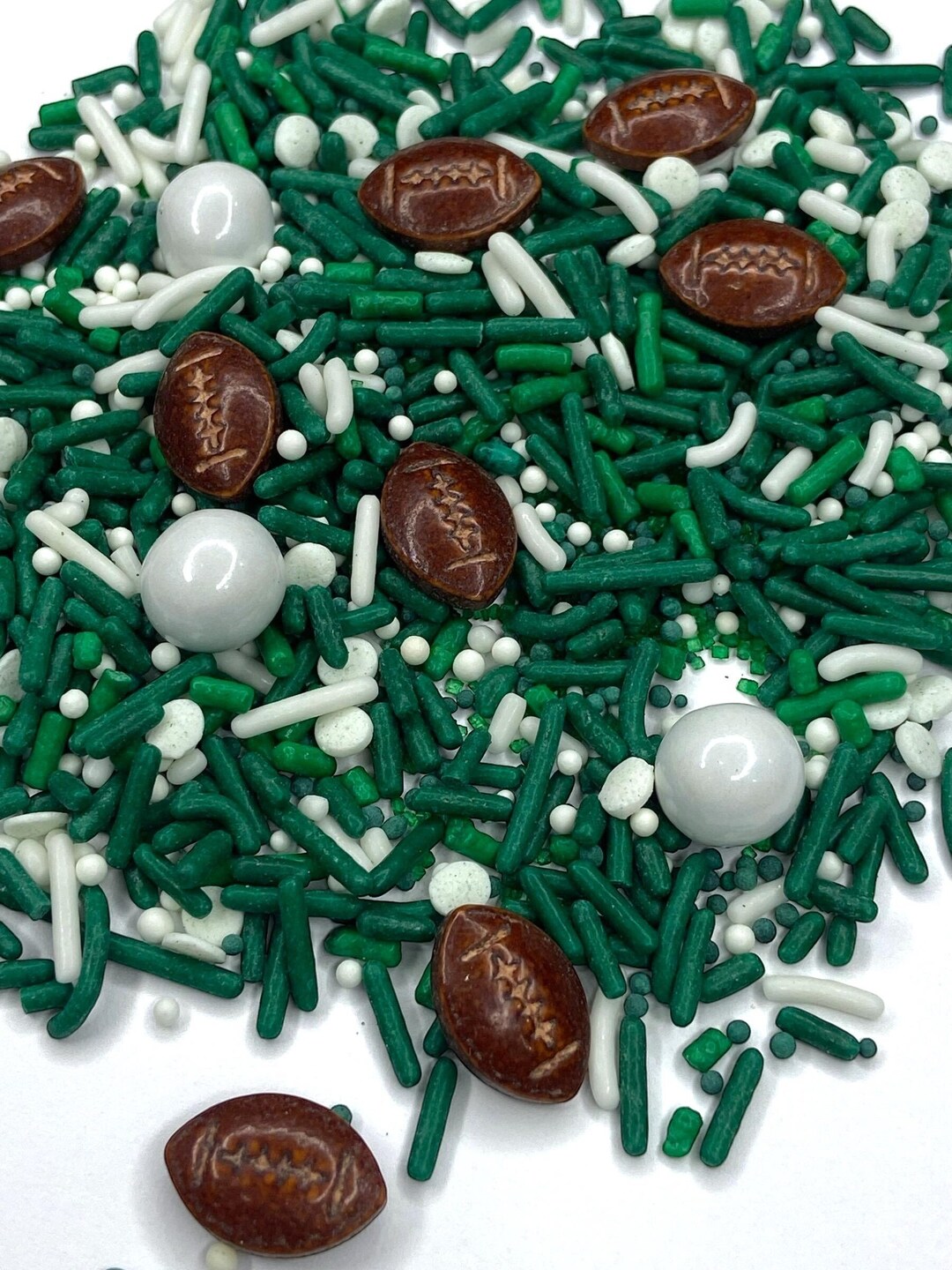 Sprinkle Mix Football Green & White Football Sprinkle Mix -- Edible ...