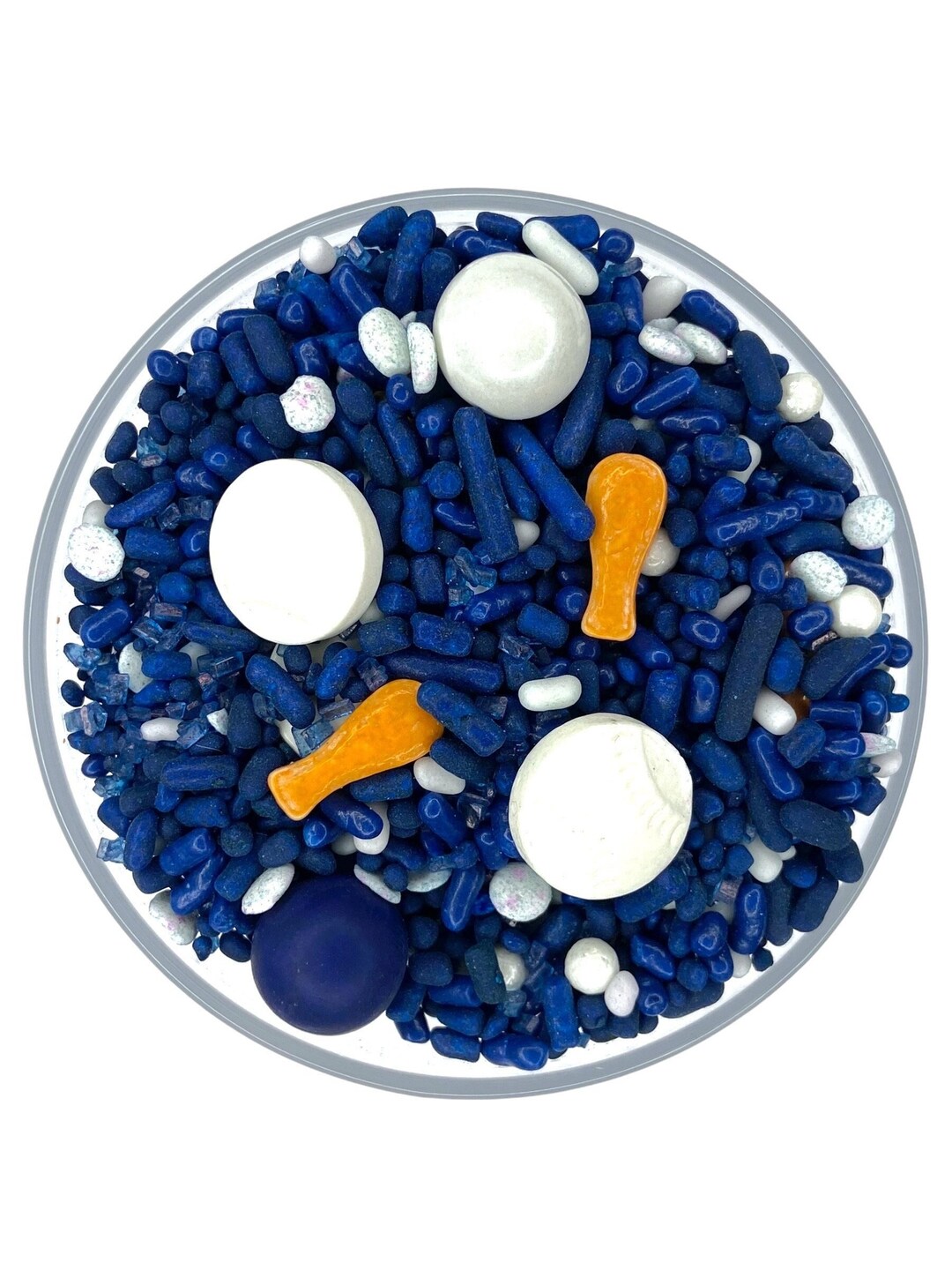 Sprinkle Mix Baseball Navy Blue & White Baseball Sprinkle Mix -- Edible ...