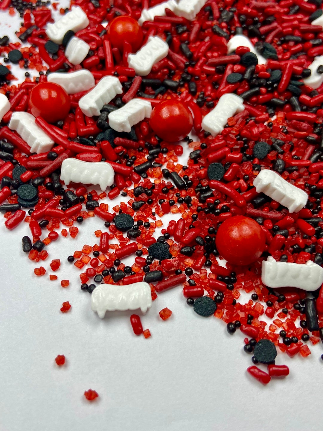 Vampire Teeth Sprinkle Mix Scary Halloween Black Red Sprinkles Blood ...