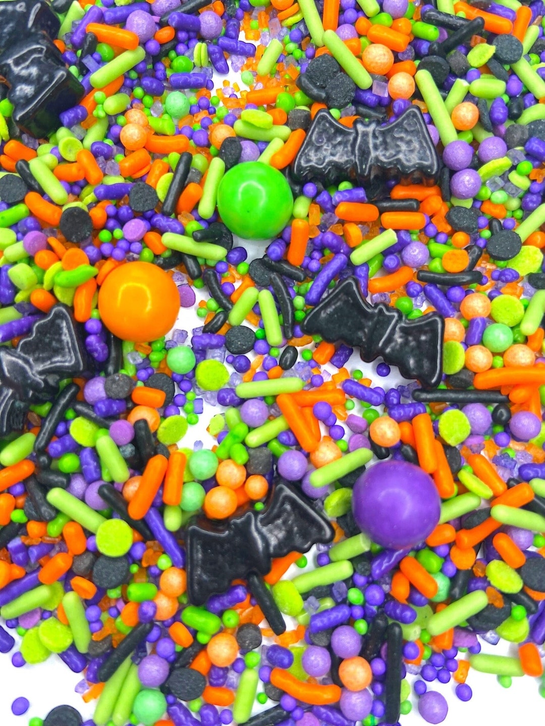 Black Spooky Bats Sprinkle Mix Large Black Bat Sprinkles Orange Lime ...