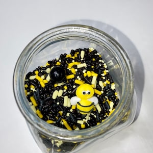 Bumble Bee Sprinkle Mix Royal Icing Transfer Bees Black Sprinkles ...
