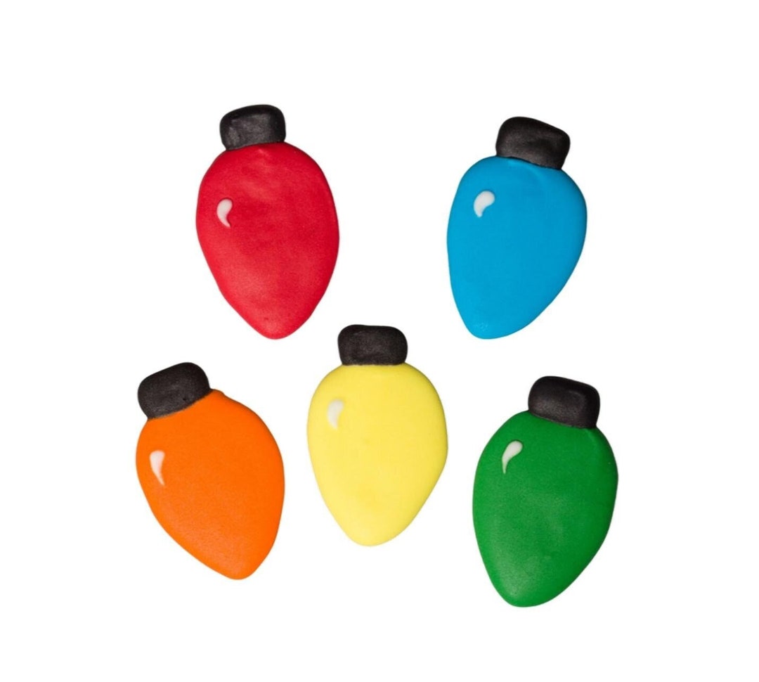 Royal Icing Christmas Light Bulbs Large - Etsy