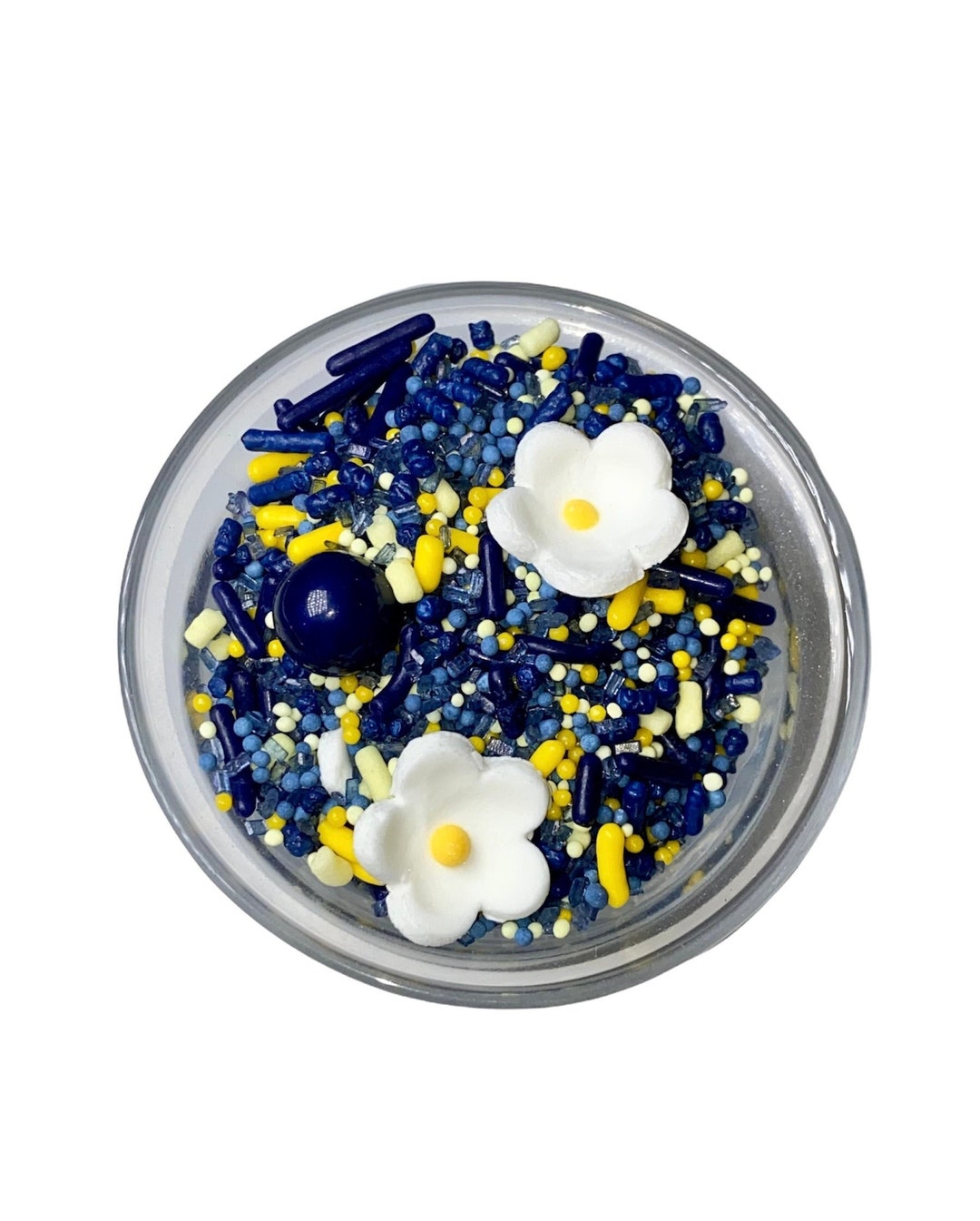 Blossoms in Navy Sprinkle Mix Navy Blue Sprinkles Yellow Sprinkles ...