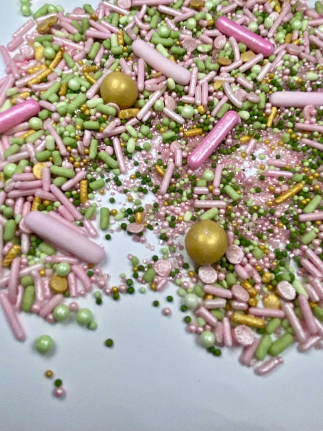 Sprinkle Mix Floral in Gold Sprinkle Mix - Edible Shower Pink Sprinkles ...