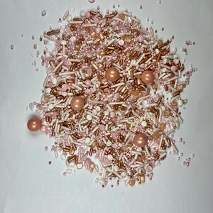 Sprinkle Mix Blush and Rose Gold Sprinkles Mix -- Baby Shower Sprinkles ...