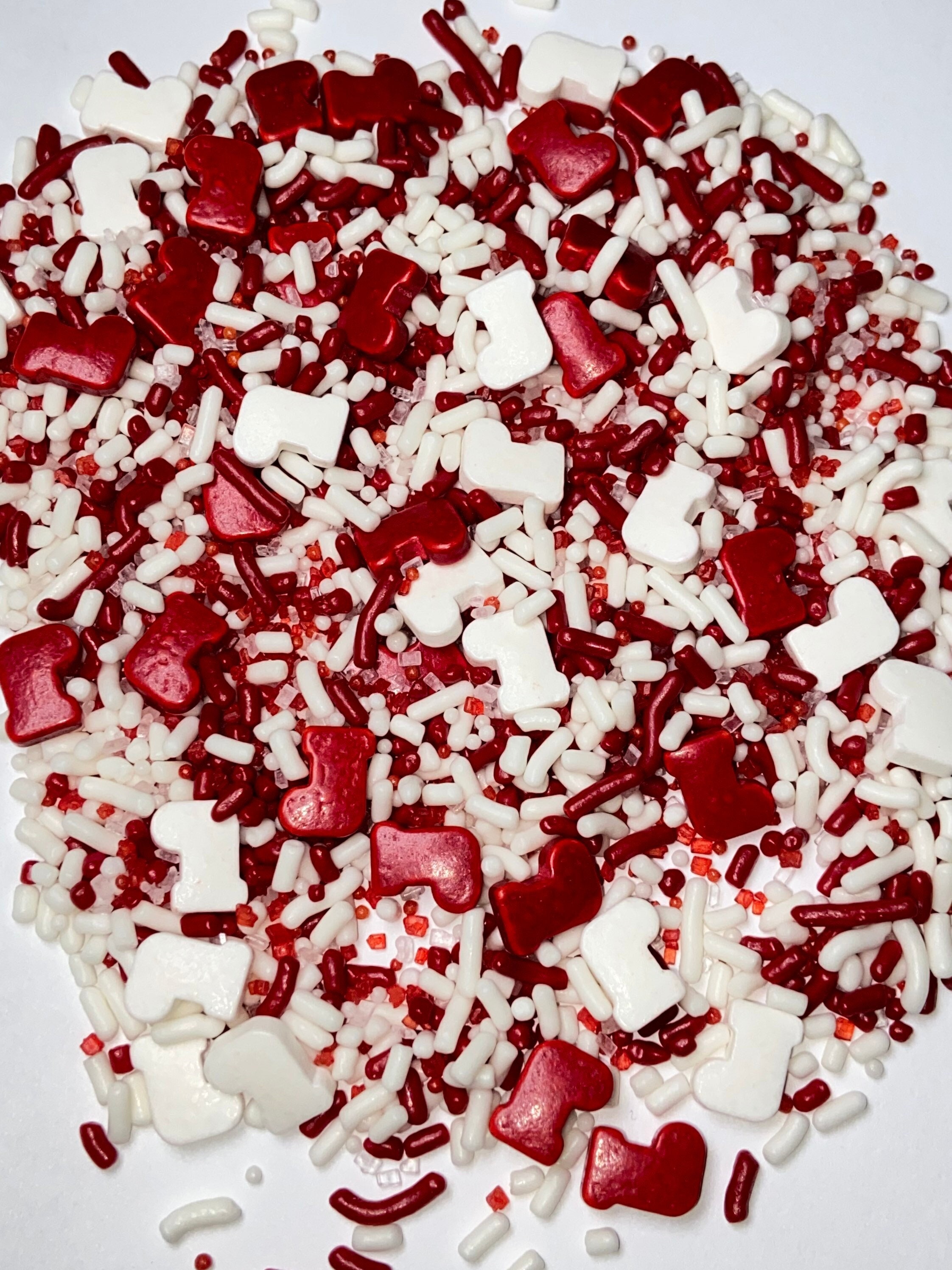 Red & White Stocking Sprinkle Mix Winter Holidays Sprinkle - Etsy
