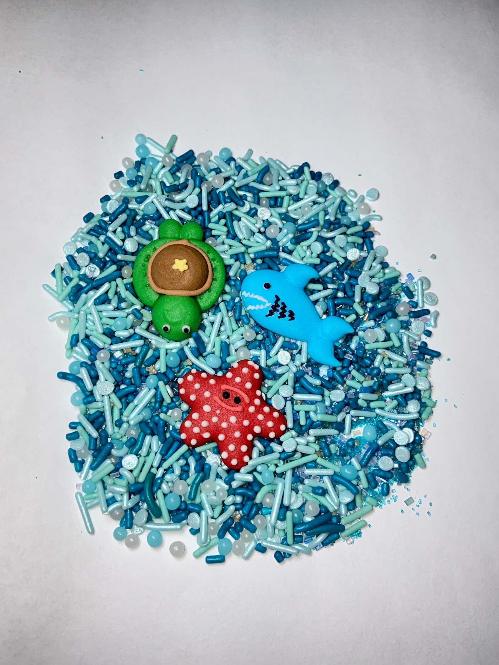 Sea Creatures Sprinkle Mix Ocean Blue Shark Starfish Mix Royal Icing ...
