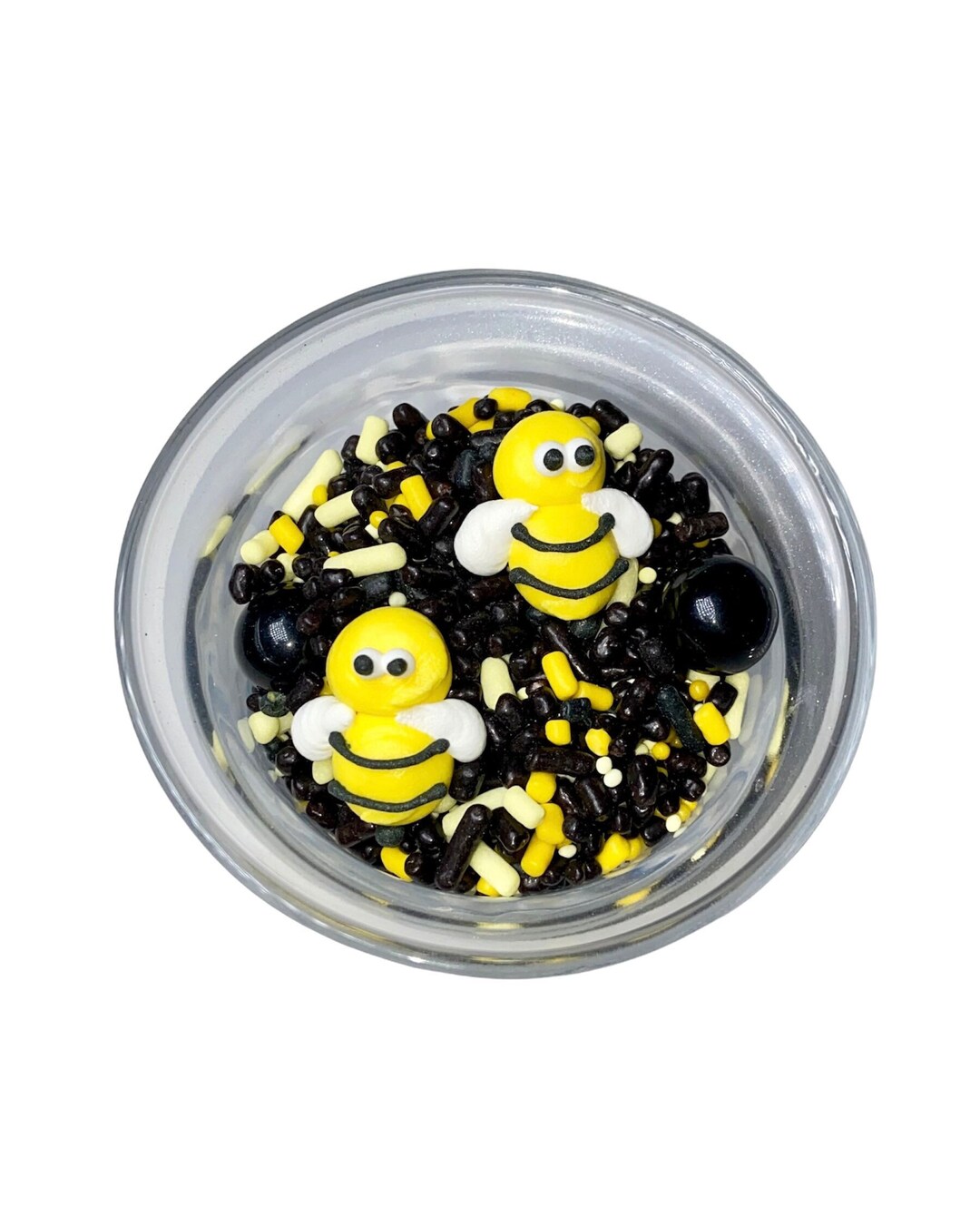 Bumble Bee Sprinkle Mix Royal Icing Transfer Bees Black Sprinkles ...