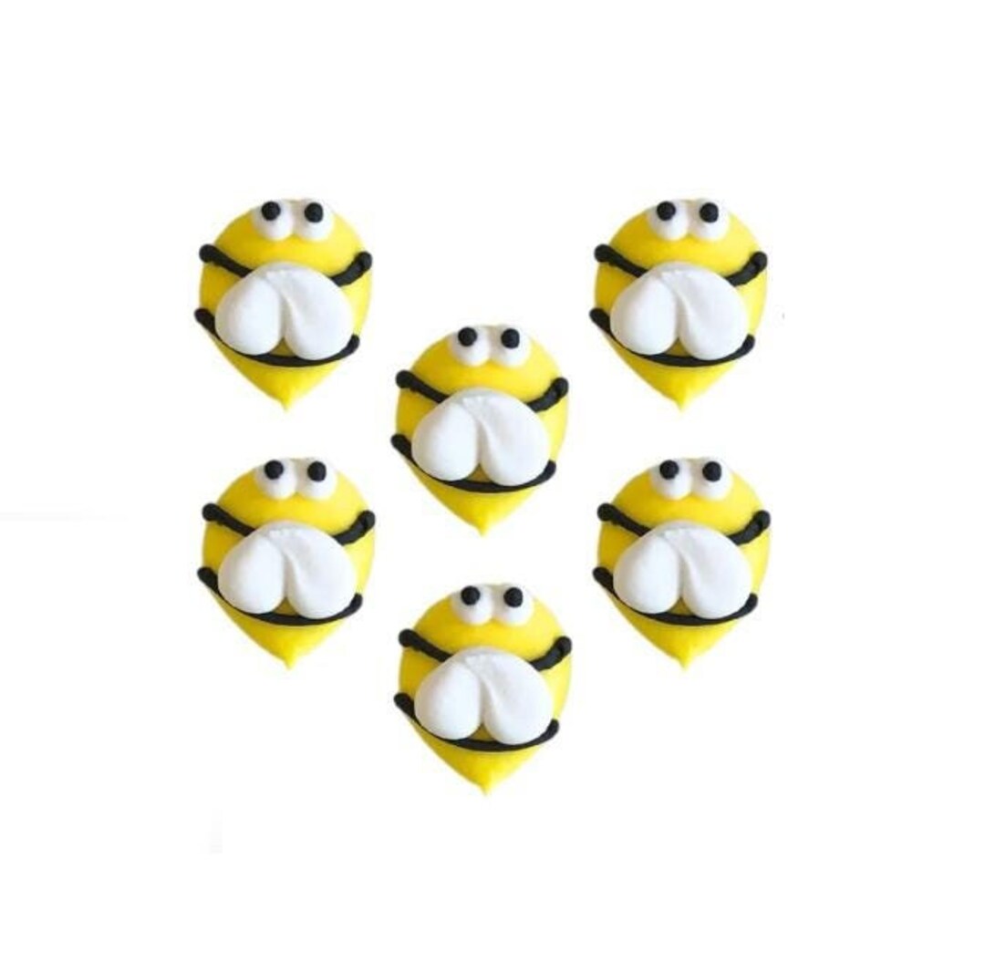 Royal Icing Bee Yellow Black -- Cute Bees Black Yellow Sprinkles Bee ...