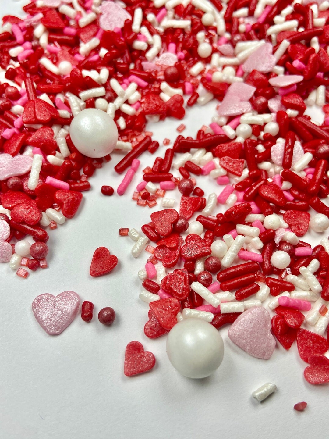Sprinkle Mix Hearts in Red Sprinkle Mix -- Valentines Day Sprinkle ...