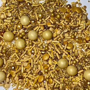 Sprinkle Mix Glittering in Gold Sprinkle Mix - Etsy
