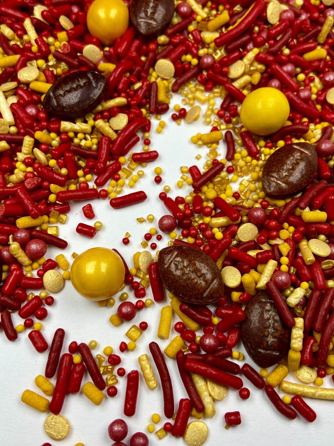 Sprinkle Mix Football Red & Yellow Gold Football Sprinkle Mix -- Team ...