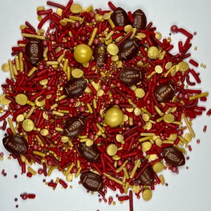 Dark Red and Metallic Gold Football Team Sprinkles High School ...