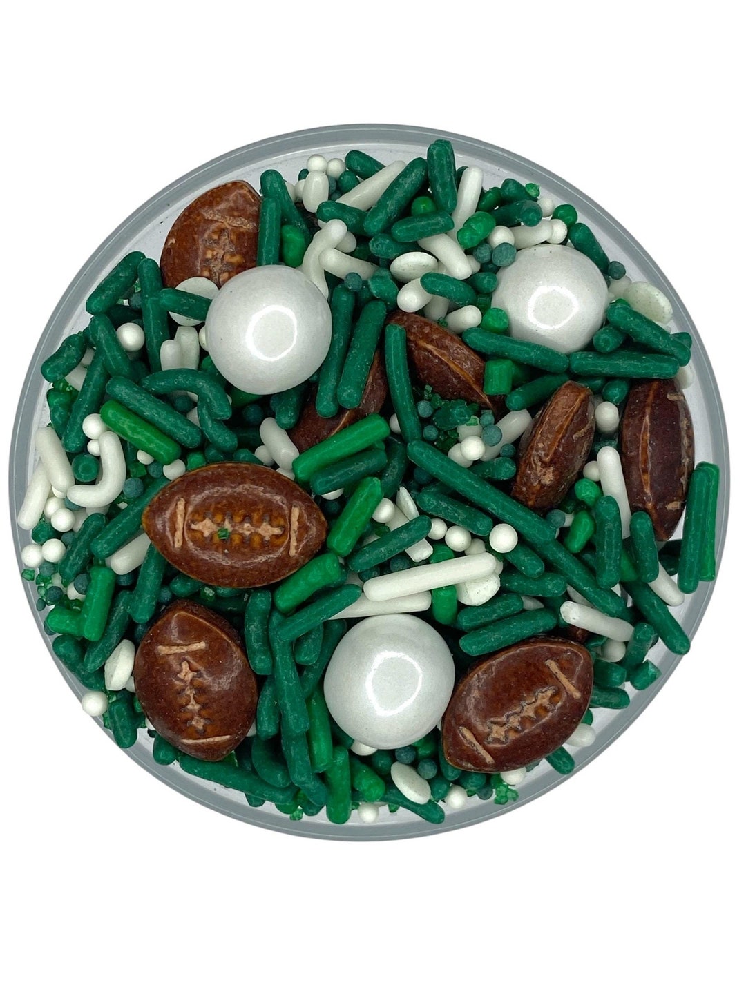 Sprinkle Mix Football Green & White Football Sprinkle Mix -- Edible ...