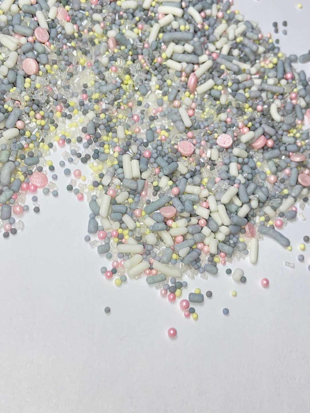 Grey and Pink Sprinkle Mix Baby Shower Grey Sprinkles - Etsy