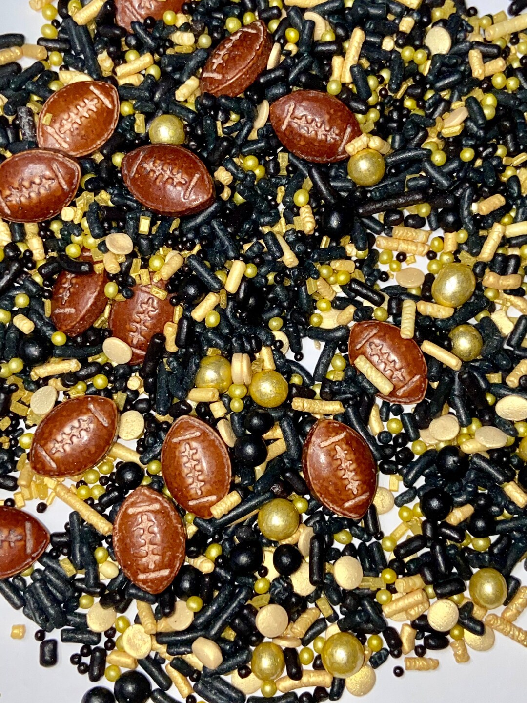 Sprinkle Mix Football Black & Gold Football Sprinkle Mix - Etsy