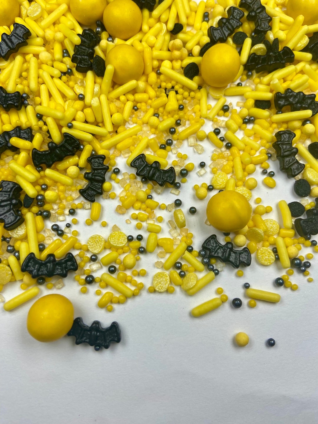 Yellow Bats Sprinkle Mix Yellow Sprinkles Black Jimmies Bat Shaped ...
