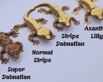 Crested Gecko Articulated Fidget Toy 3D Printed Reptile Stress Reliever ...