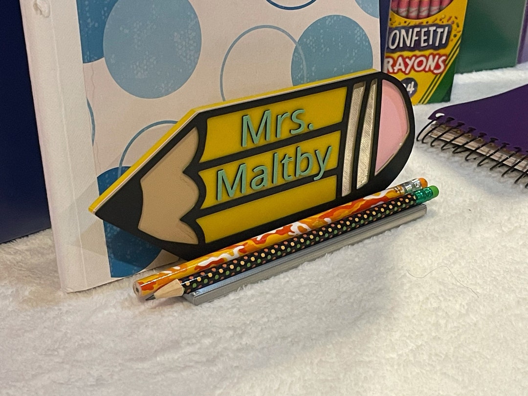 3D Printed School Pencil Nameplate - Etsy
