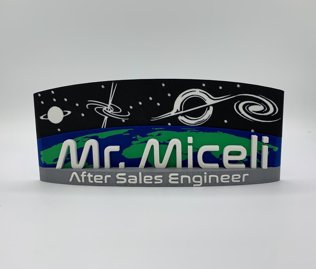 3D Printed Space Theme Nameplate - Etsy