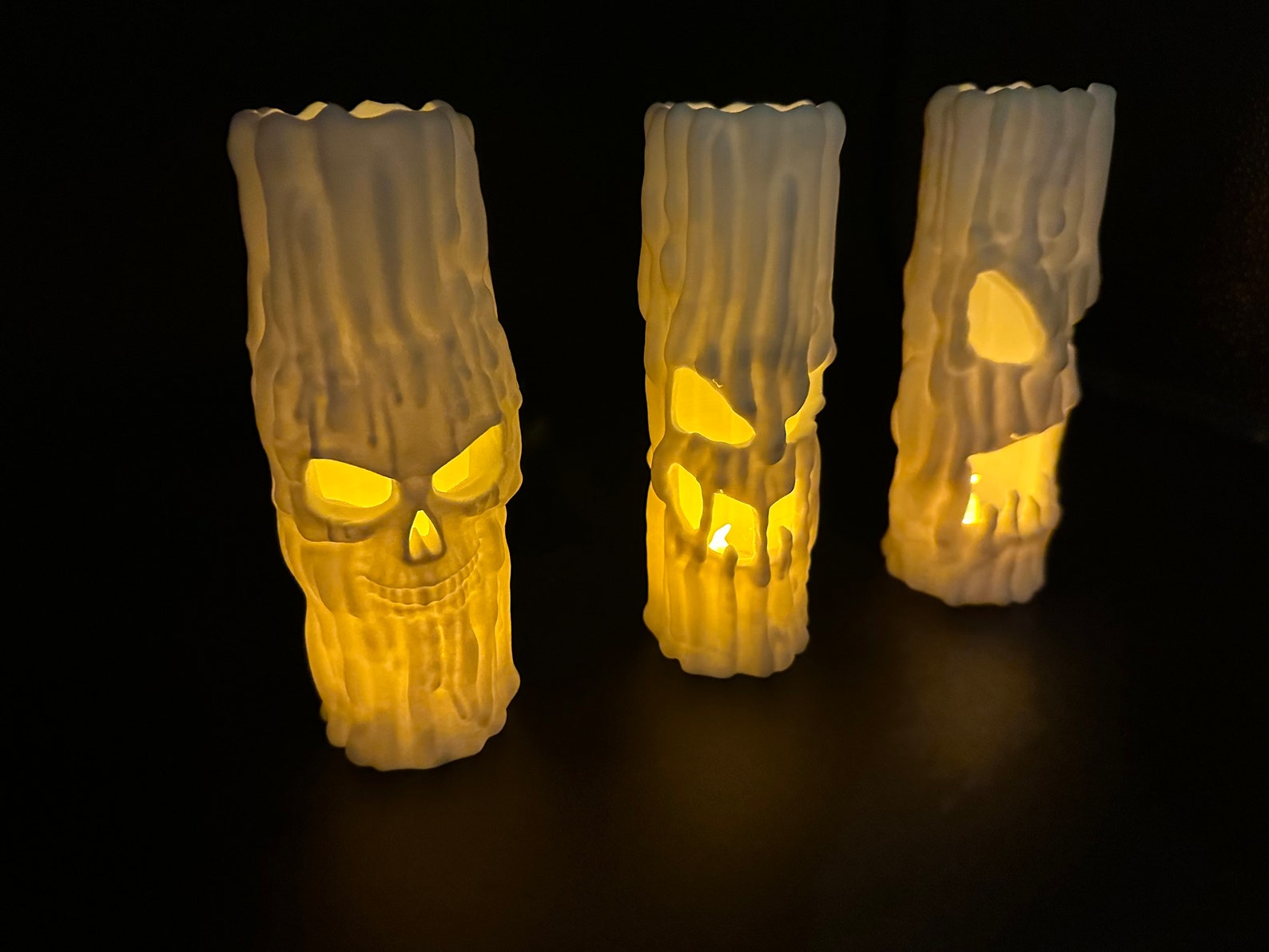 Eerie Melting Face Candles With Included LED Tea Light - 3D Print - Etsy