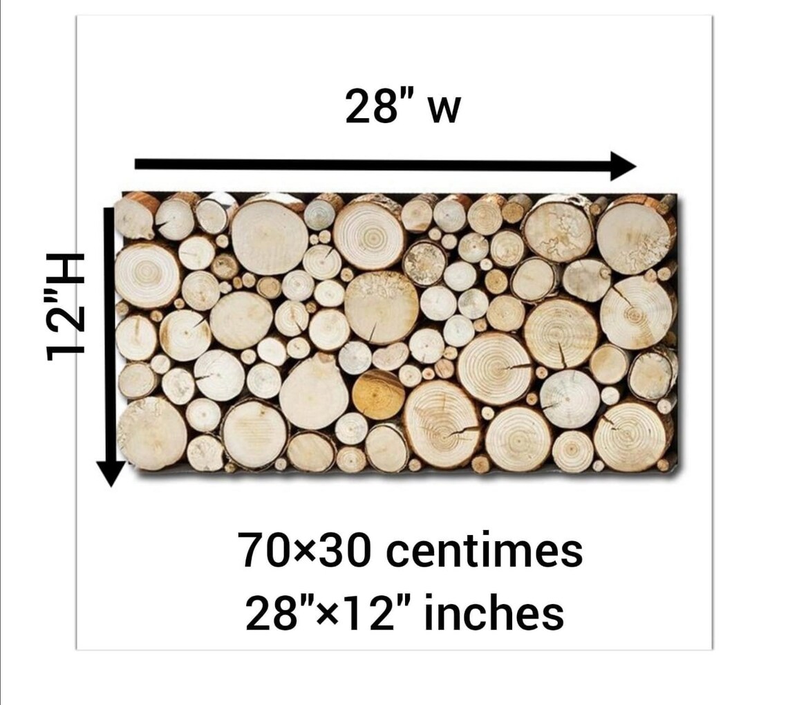Natural Wooden Panels Mosaic in Real Wood, Fireplace Wall Decor, Easy ...