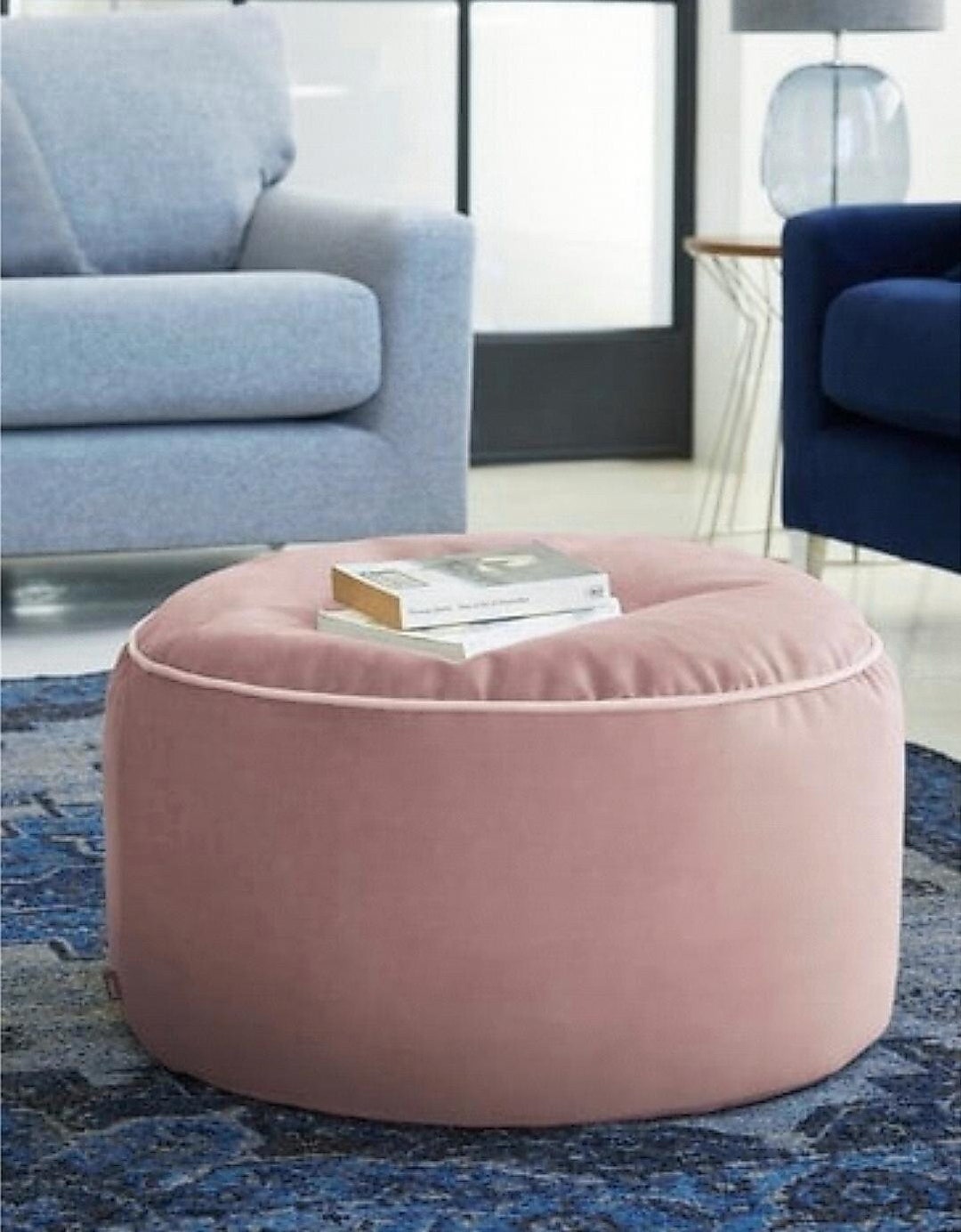 Luxury Round Velvet Ottoman Pouf - Velvet Ottoman - Pouf Ottoman, Floor ...