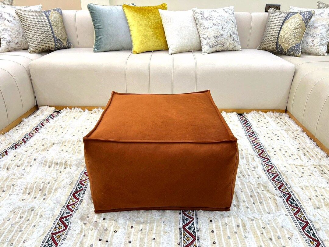 Luxury Square Velvet Ottoman Pouf - Velvet Ottoman - Pouf Ottoman ...