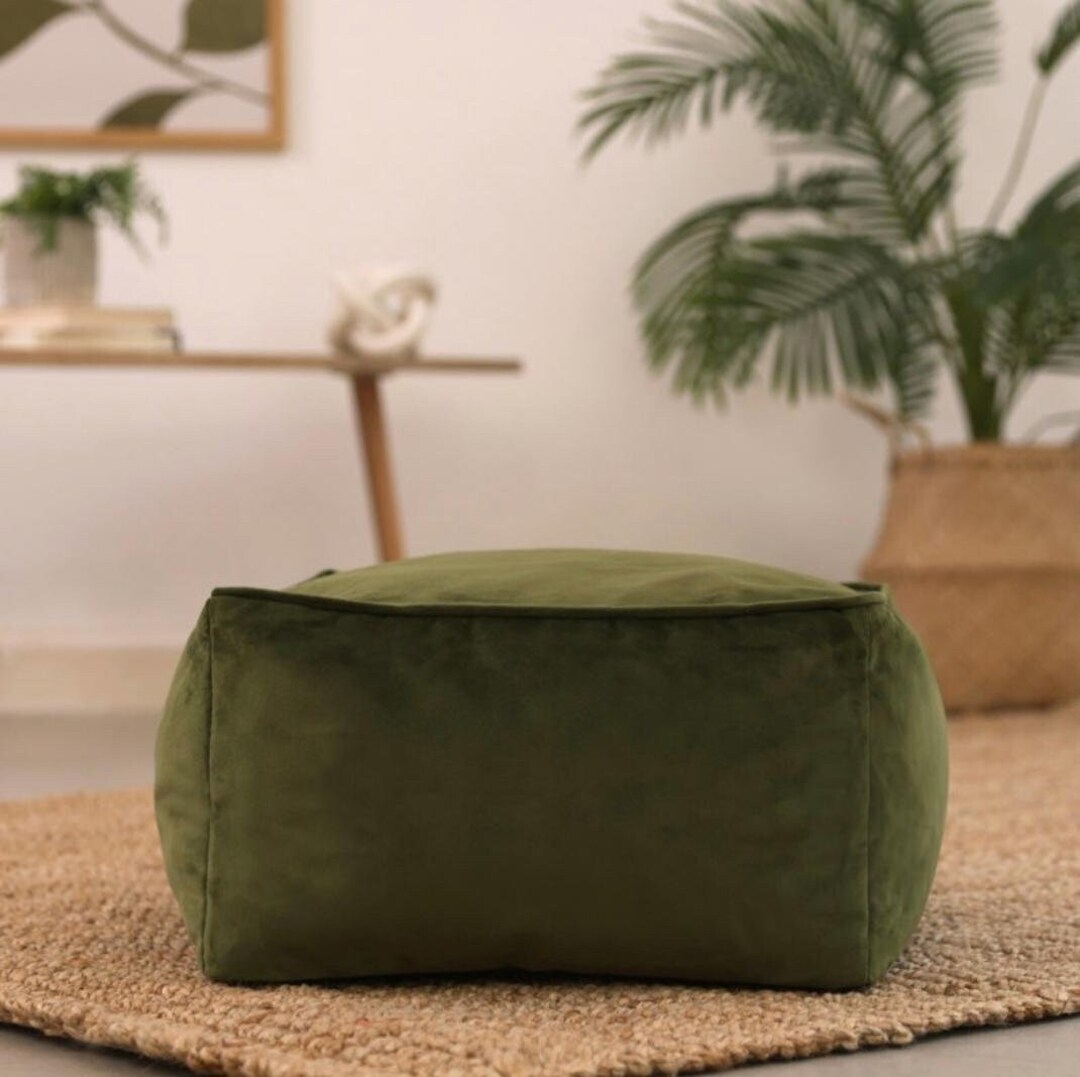 Luxury Square Velvet Ottoman Pouf Velvet Ottoman Pouf Ottoman, Floor ...