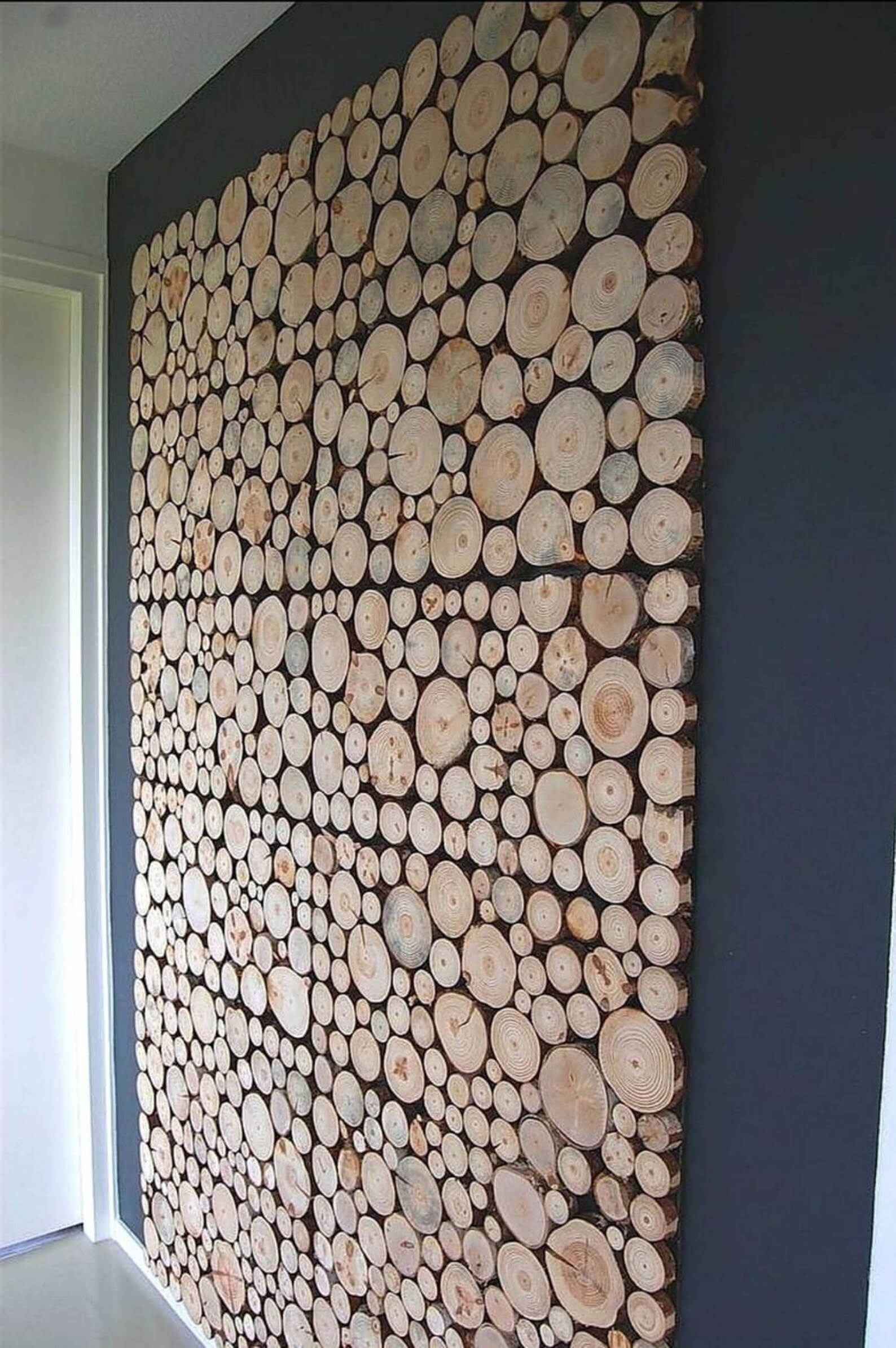 Natural Wooden Panels Mosaic in Real Wood, Fireplace Wall Decor, Easy ...