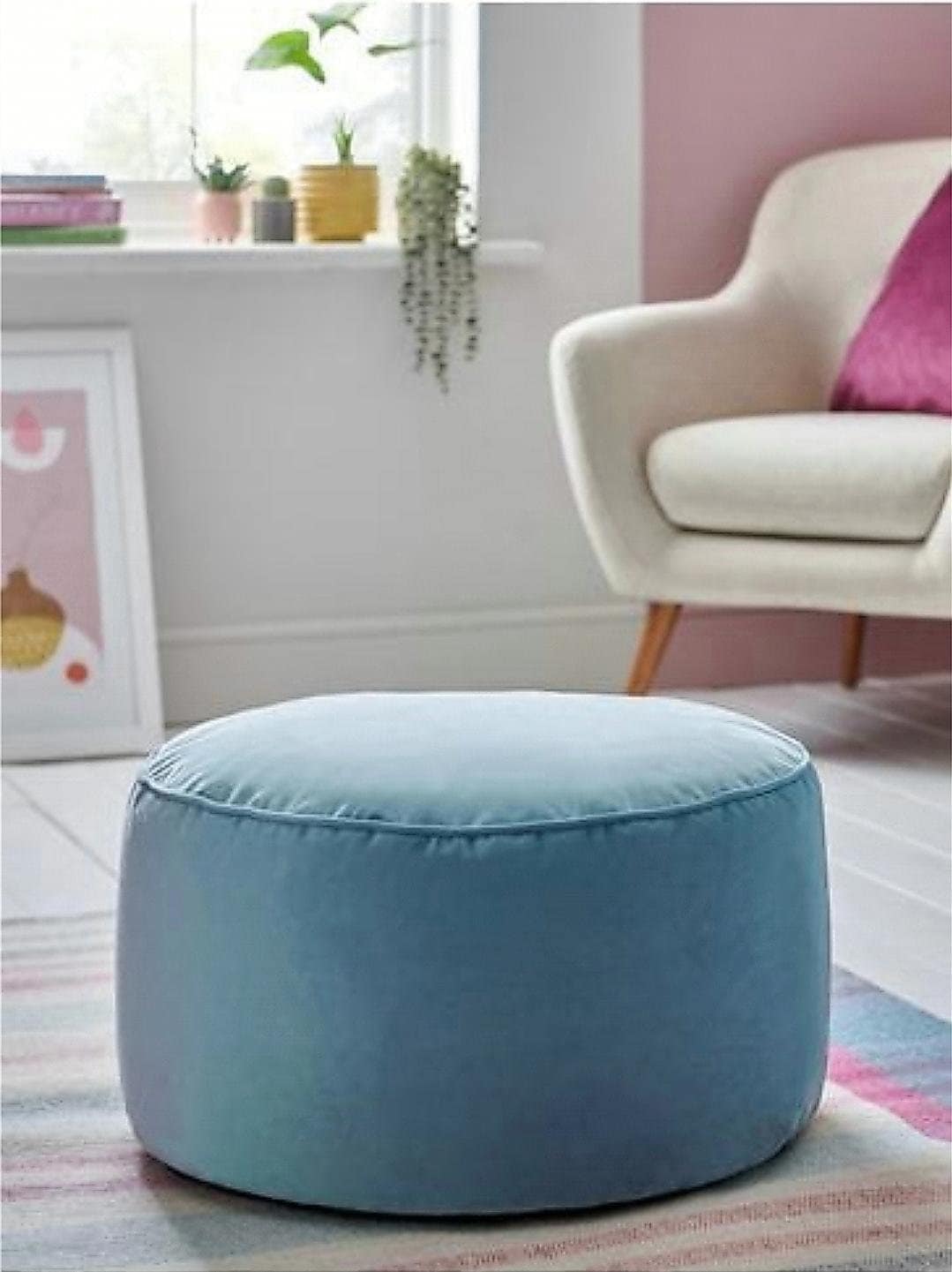Luxury Round Velvet Ottoman Pouf Velvet Ottoman Pouf Ottoman, Floor ...