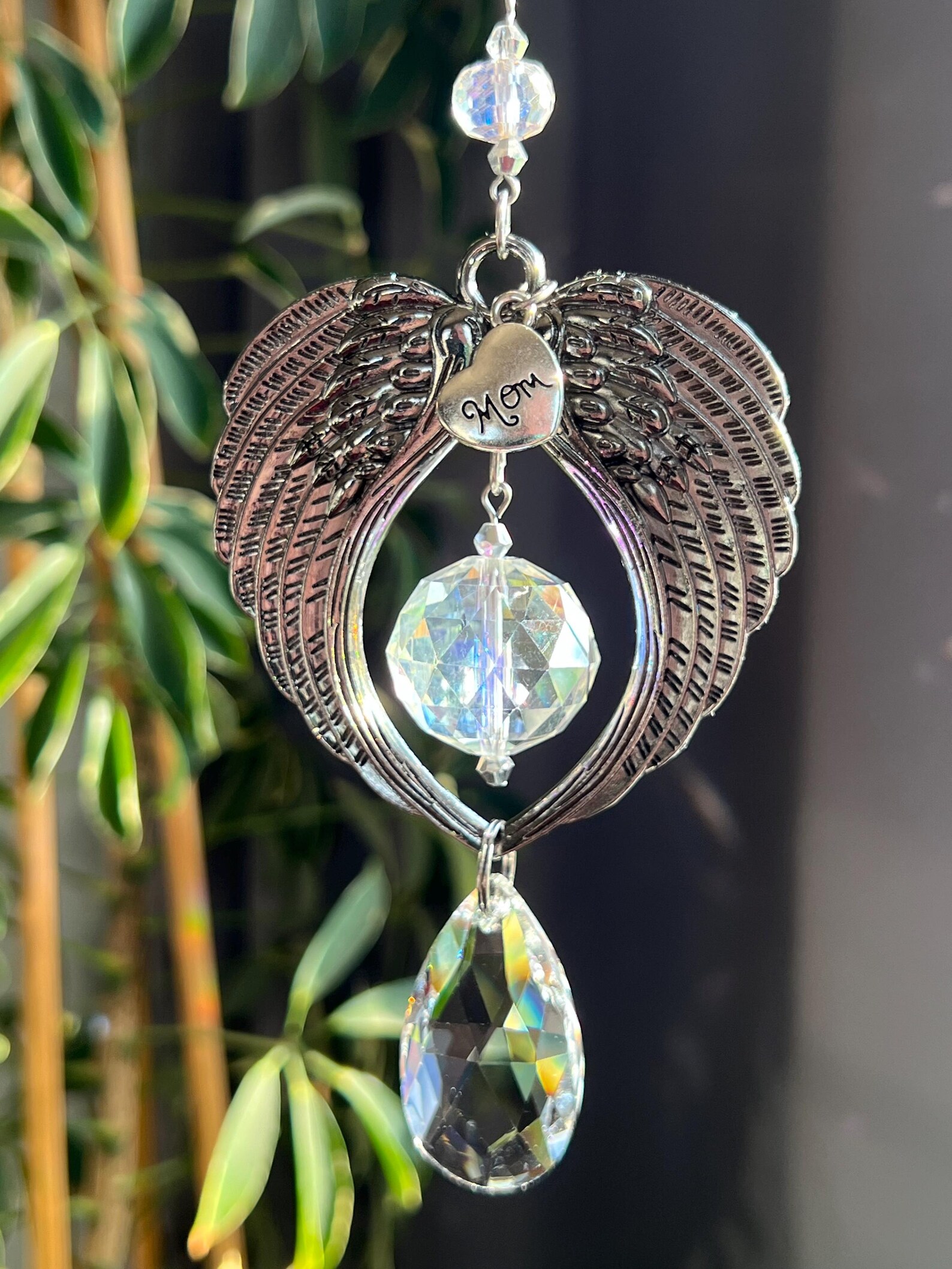 Sympathy Gift Angel Wings Memorial Gift Keepsake Crystal Suncatcher, in ...