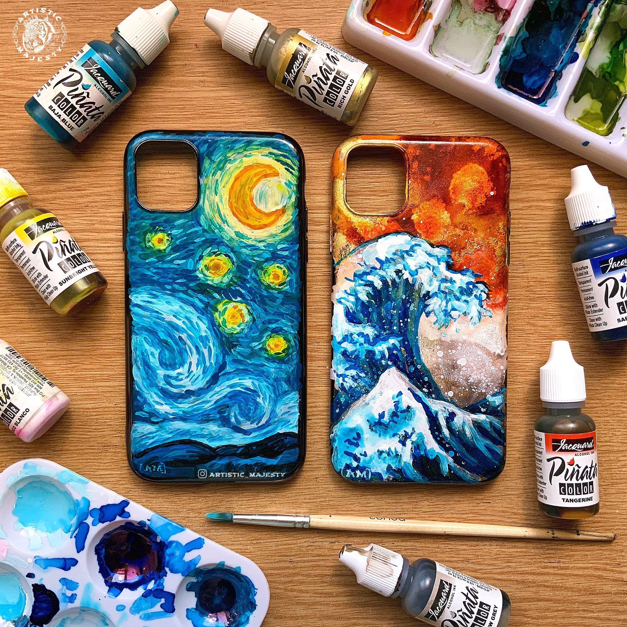 One off Hand Painted Alcohol Ink iPhone 11 Soft Snap Phone Case, Wave ...