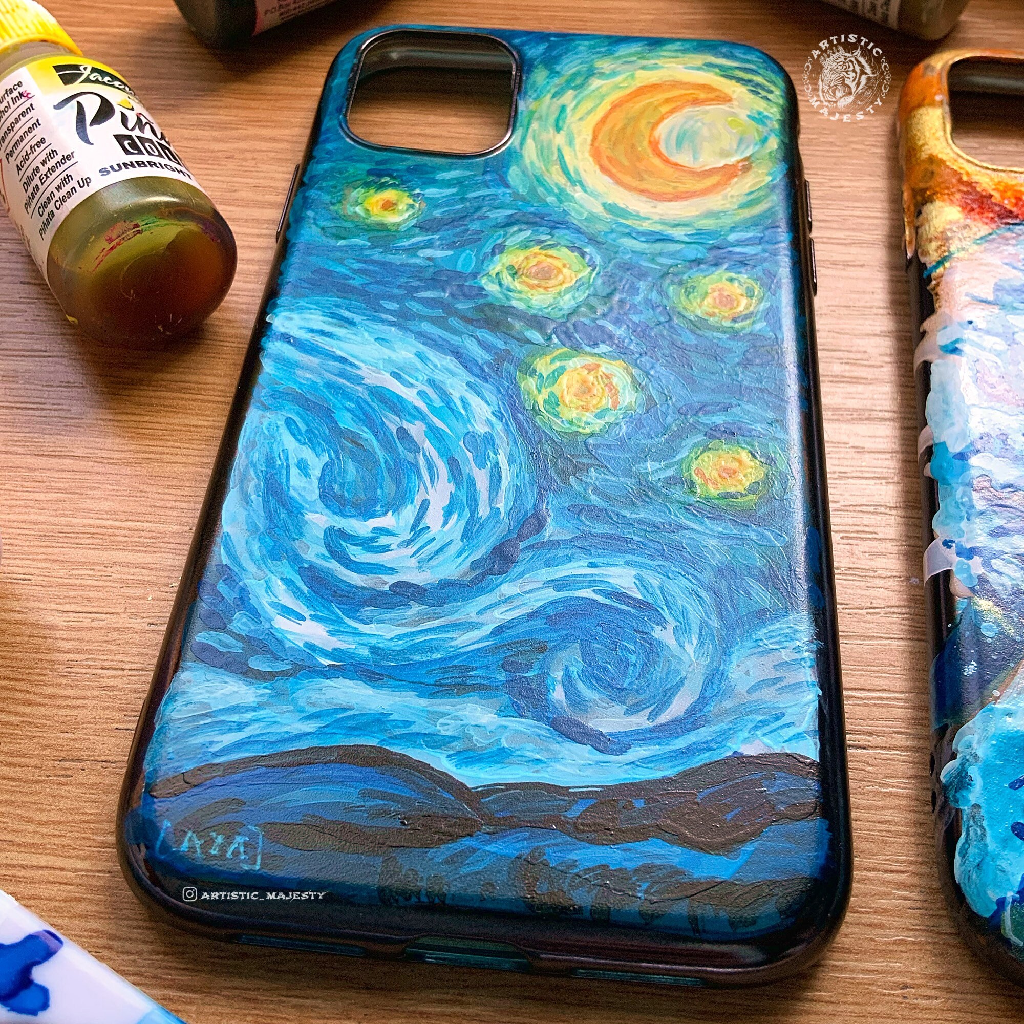 One off Hand Painted Alcohol Ink iPhone 11 Soft Snap Phone Case, Wave ...