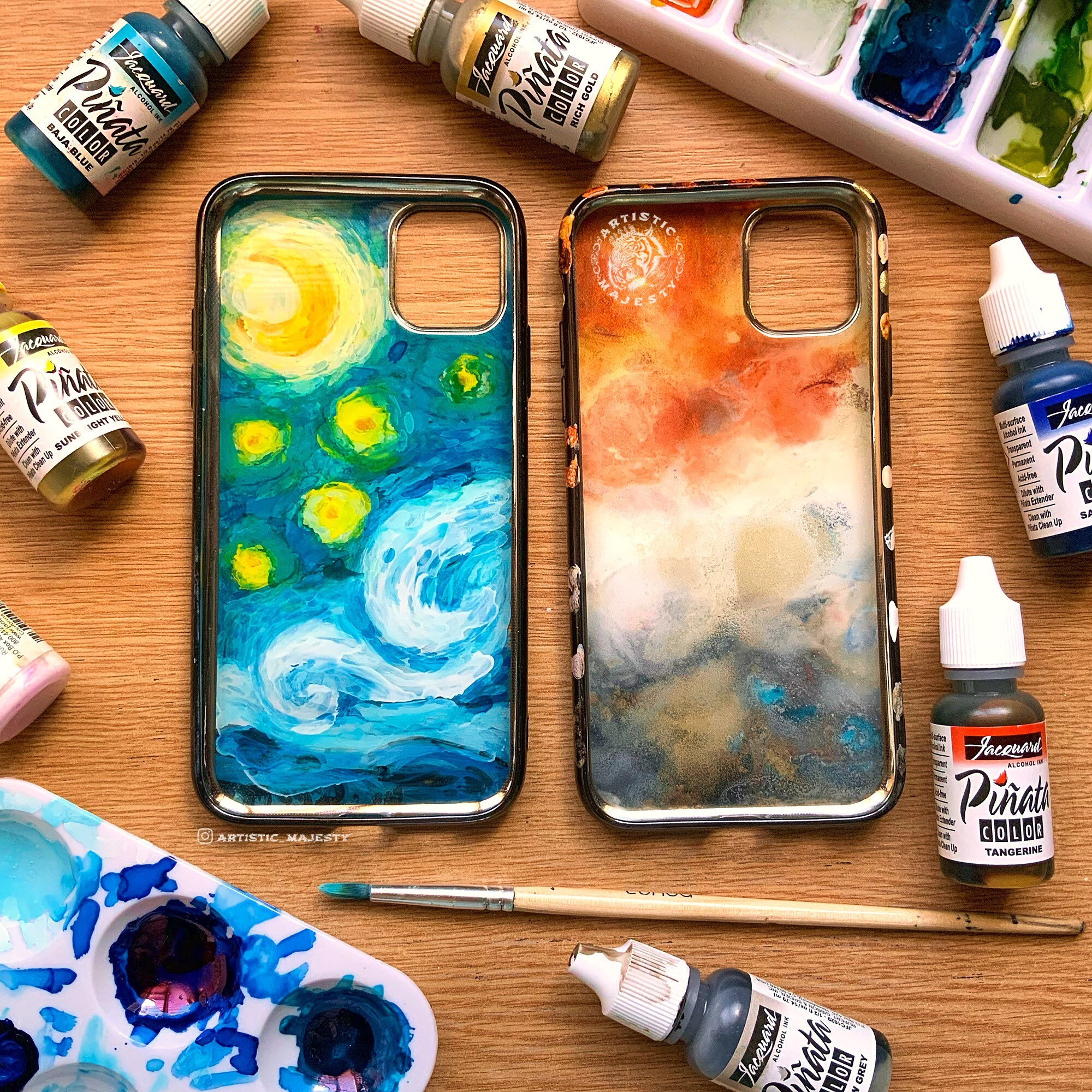 One off Hand Painted Alcohol Ink iPhone 11 Soft Snap Phone Case, Wave ...