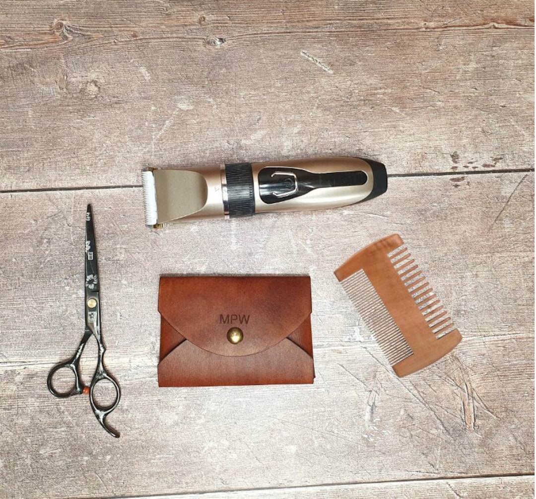 Men's Leather Beard/hair Comb Carry Case, Handmade Leather Beard Comb ...