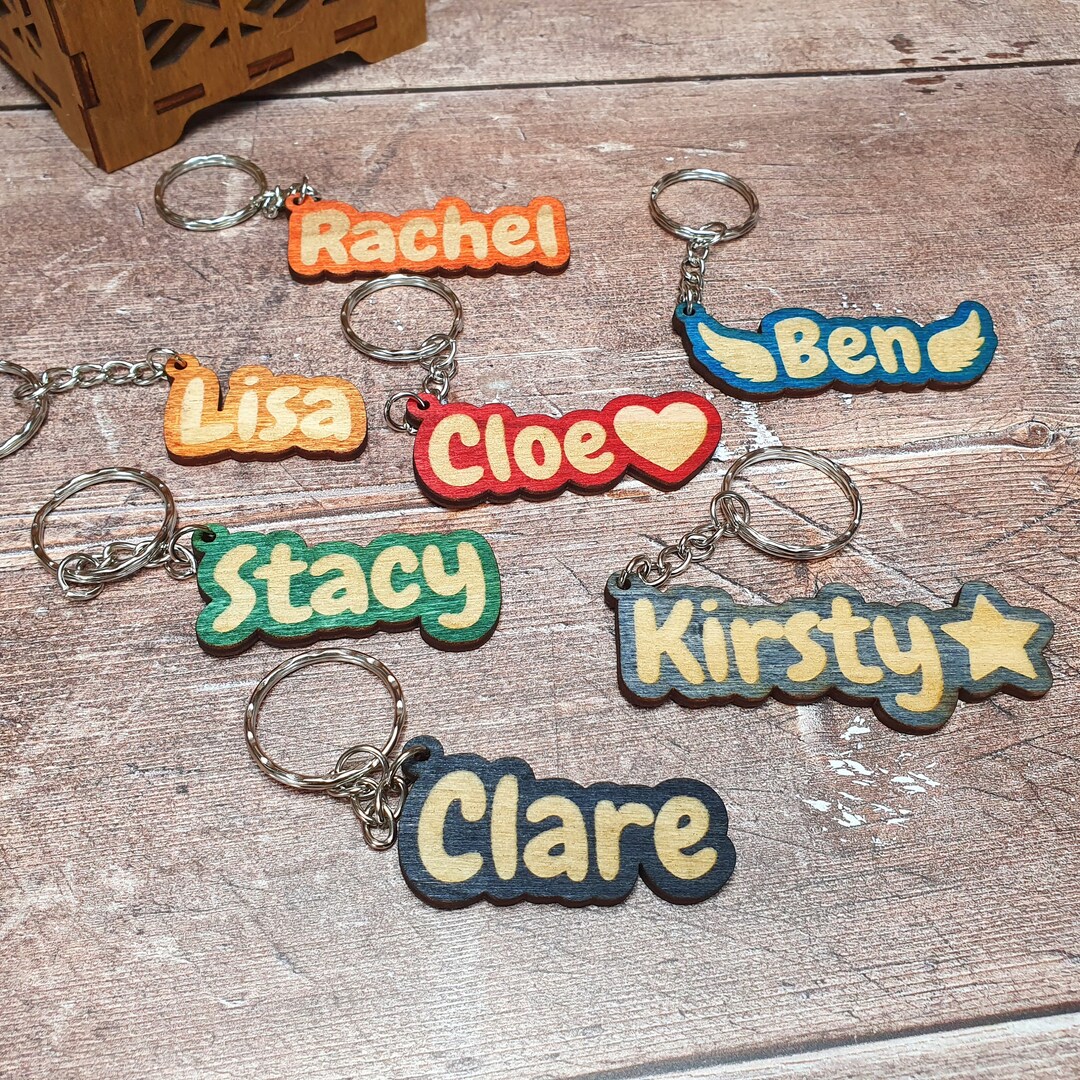 Handmade Custom Name Keychain Dangles, Personalised Keyrings, Bag ...