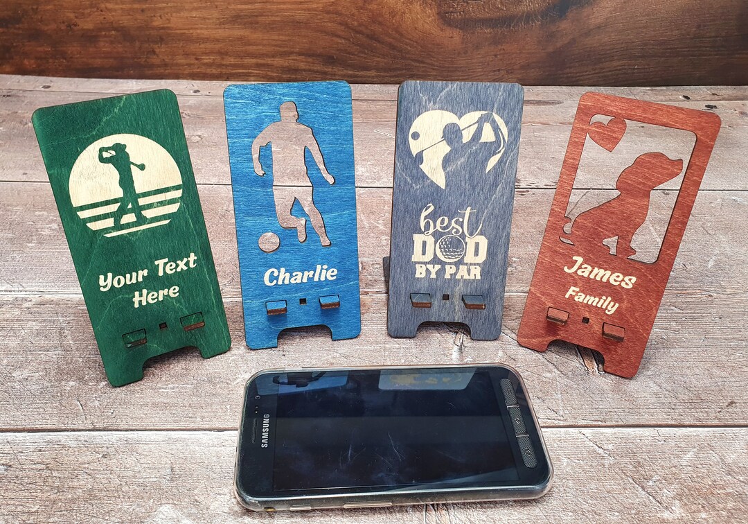 Personalised Wood Phone Stands, Phone Holder Gift, Mobile Phone Stand ...