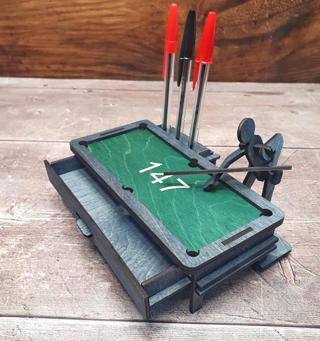 Novelty Billiards Pen Holder-desktop Snooker Table Wood Ornament ...