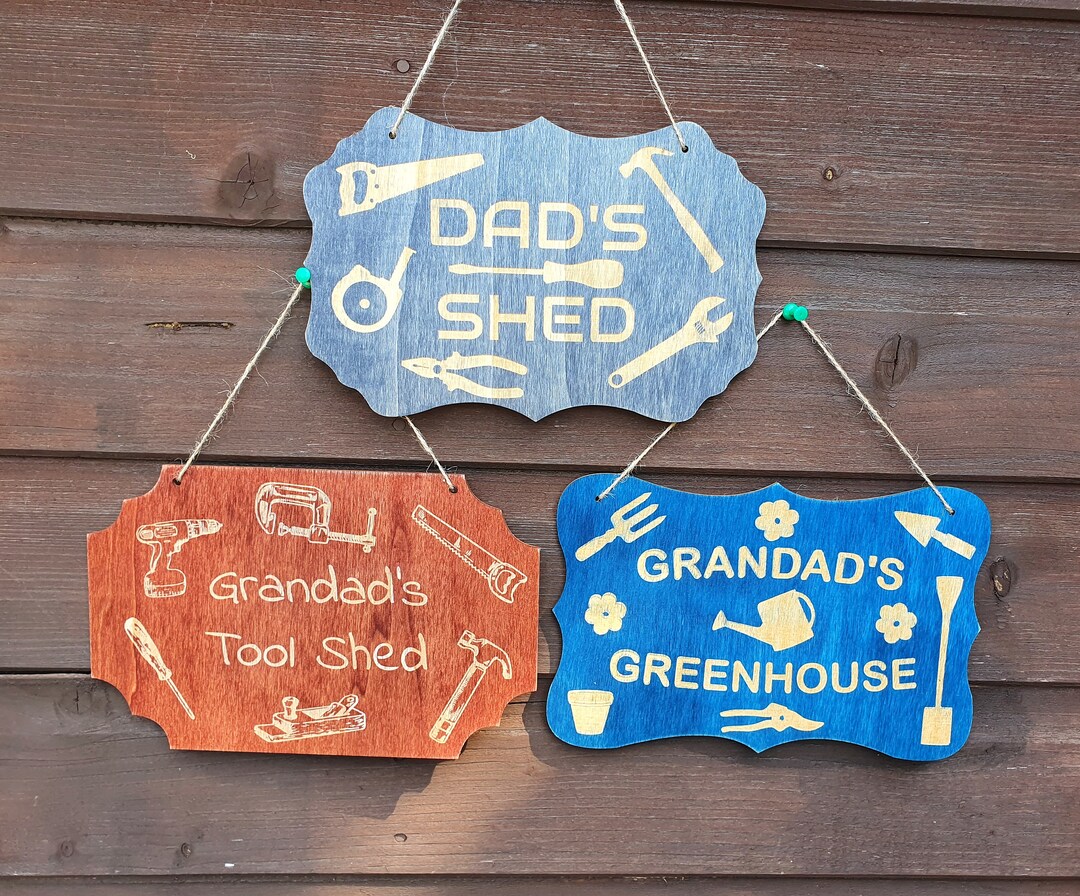 Wooden Shed Signs, Personalised Dad's Shed Signs, Grandad's Workshop ...