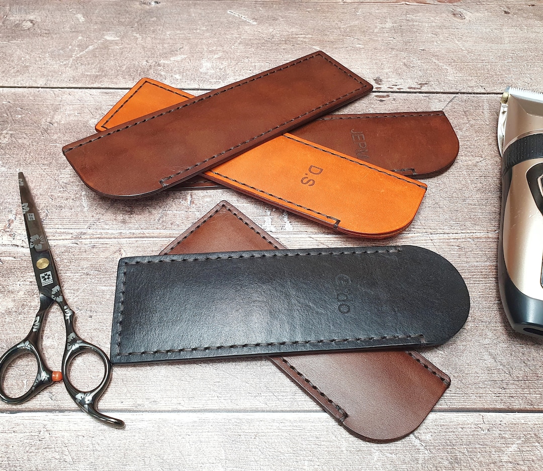 Personalised Leather Hair Comb Sheath, Grooming Gift for Him, Handmade ...