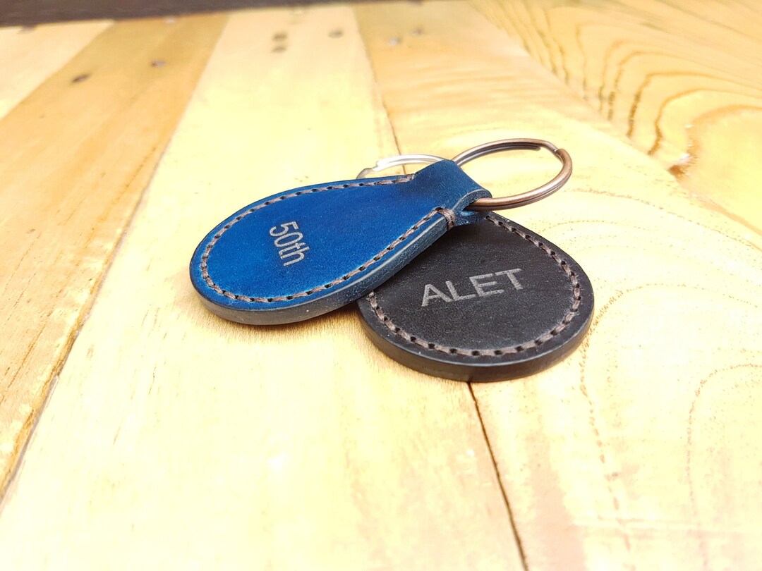 Personalised Leather Key Fobs, Embossed Keyrings, Engraved Leather ...