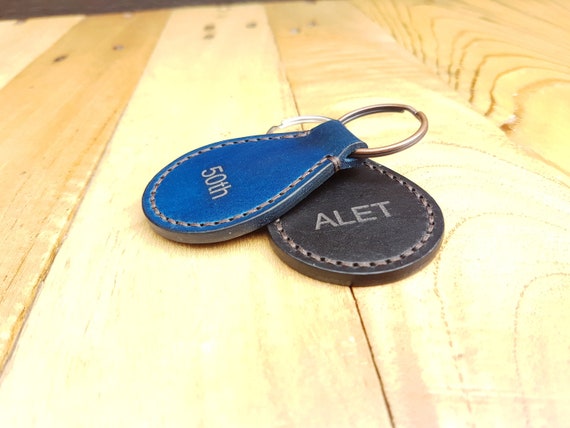 Custom Made Personalised Leather Key Fobs Embossed Keyrings - Etsy